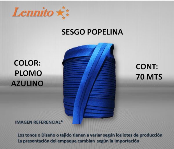 Bies Sesgo popelina de 2 cm x 70 metros color Azulino – Comercial Lennito
