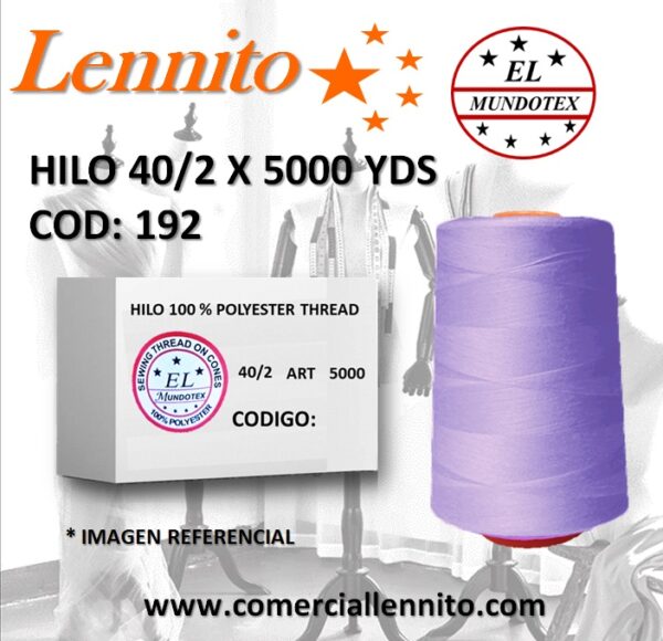 Caja de 12 unidades de hilo poliéster costura 40/2 x 5000 yds color ...
