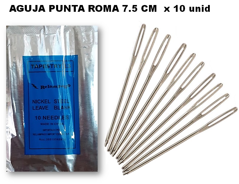 AGUJA PUNTA ROMA GRUESA 7.5 cm – Comercial Lennito