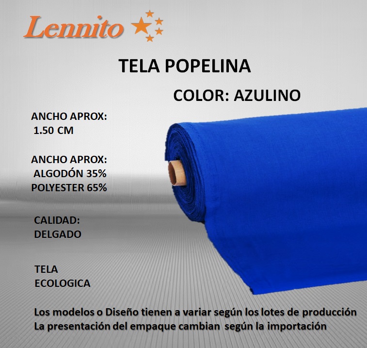 TELA POPELINA COLOR AZULINO X METRO – Comercial Lennito