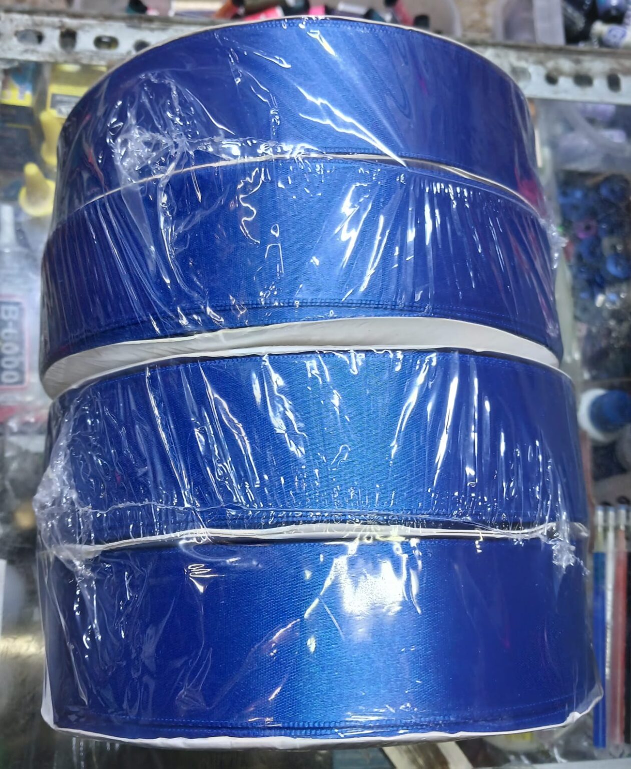 CINTA SATINADA X ROLLO DE 100 MTS COLOR AZULINO – Comercial Lennito