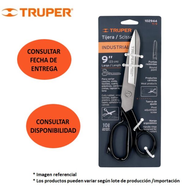 Tijera Truper Pesado Profesional Para Costura 9 Pulgadas Industrial ...